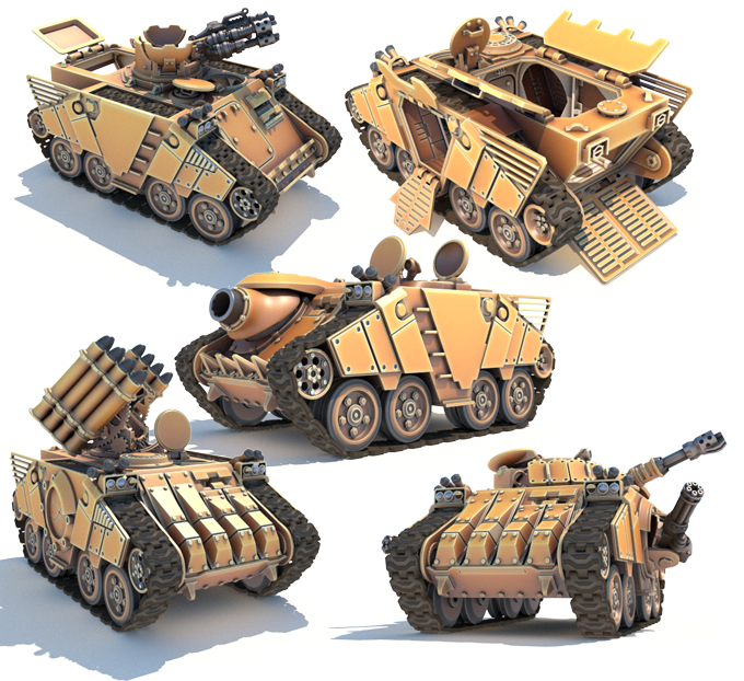 Tabletop Fix: Treadhead Rad - Modular 3D Printable Tank Kickstarter