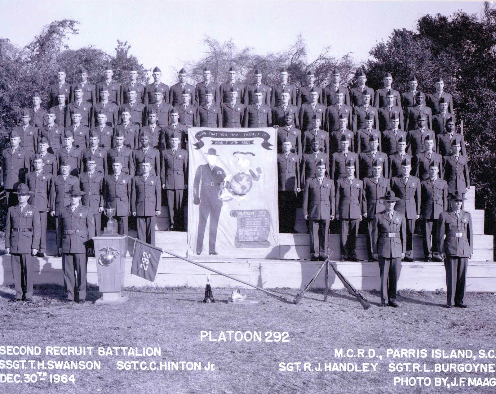 Platoon 292 USMC Dec 30th,1964 Parris Island,SC