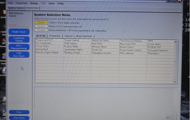 Toyota Techstream V12 Customize 2010 4Runner - OBD2 Diagnostic Tools