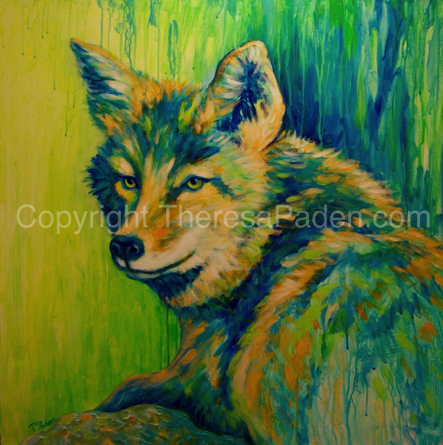 Wildlife Art of the West: Abstract Western Wildlife Painting, Coyote by ...