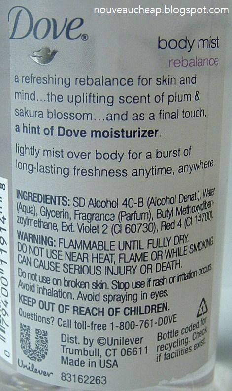 Review: Dove Go Fresh Rebalance Plum & Sakura Blossom Body Mist ...