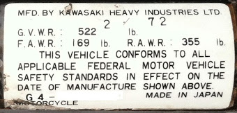 Replacement VIN (vehicle identification number) Stickers: Motorcycle ...