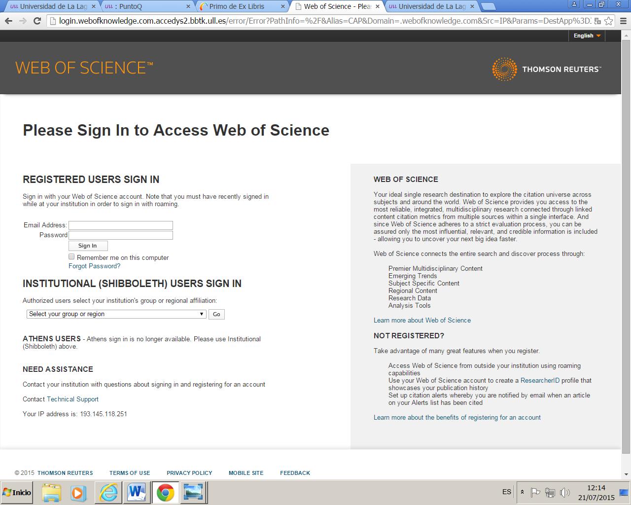 Bibliociencia: Web of Science