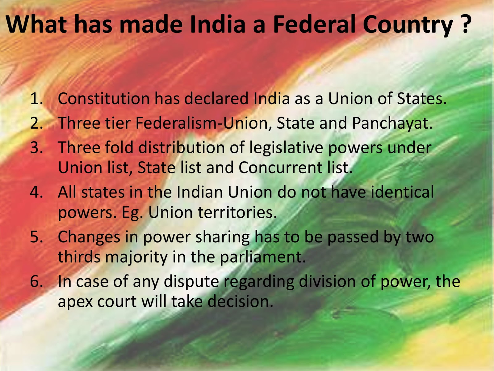 Federalism CLASS - X well explained Notes and PPT