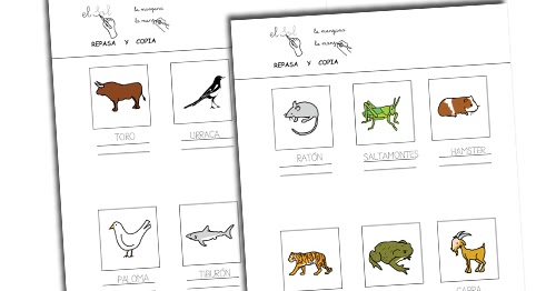 RECURSOS PRIMARIA | Fichas de copiado de palabras con pictogramas ~ La ...