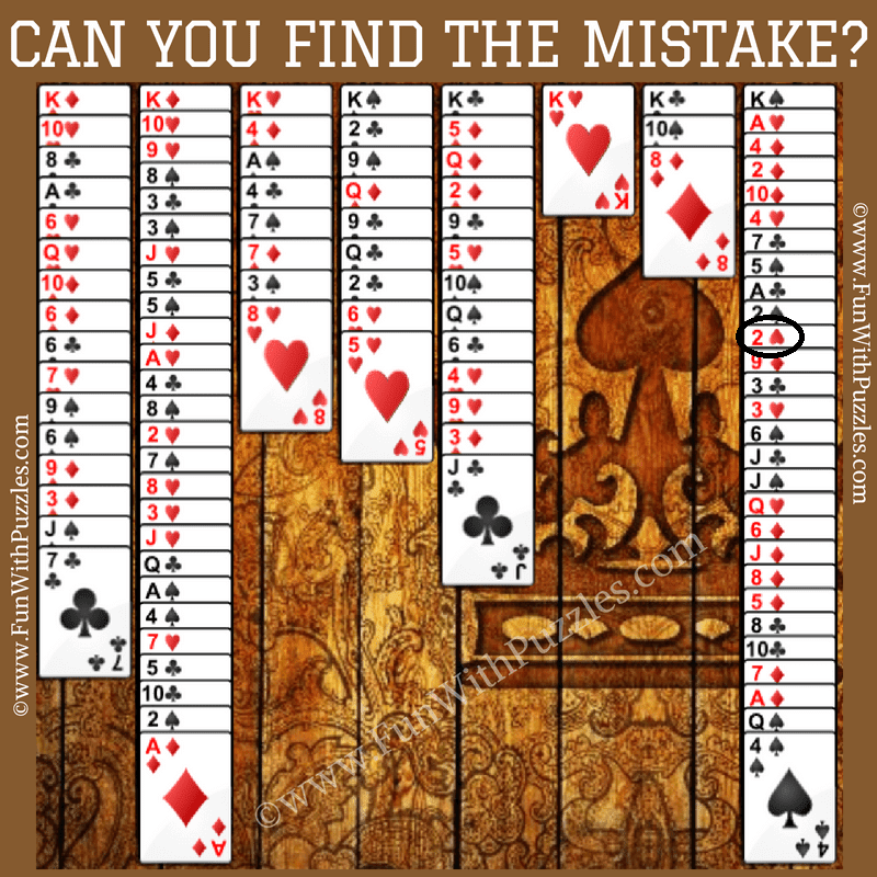 Tough Brain Puzzle: Spot the Mistake in Cards Picture