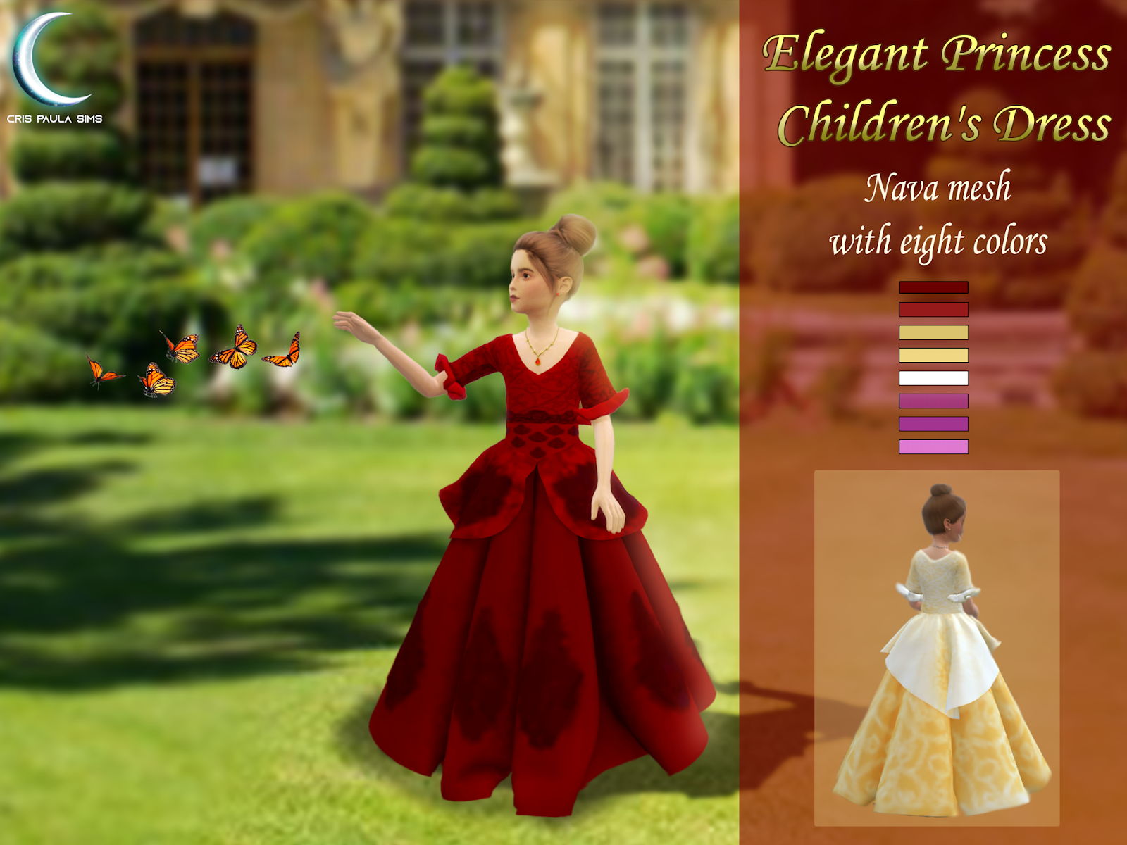 The Sims 4 - Elegant Princess children's Dress - Cris Paula Sims