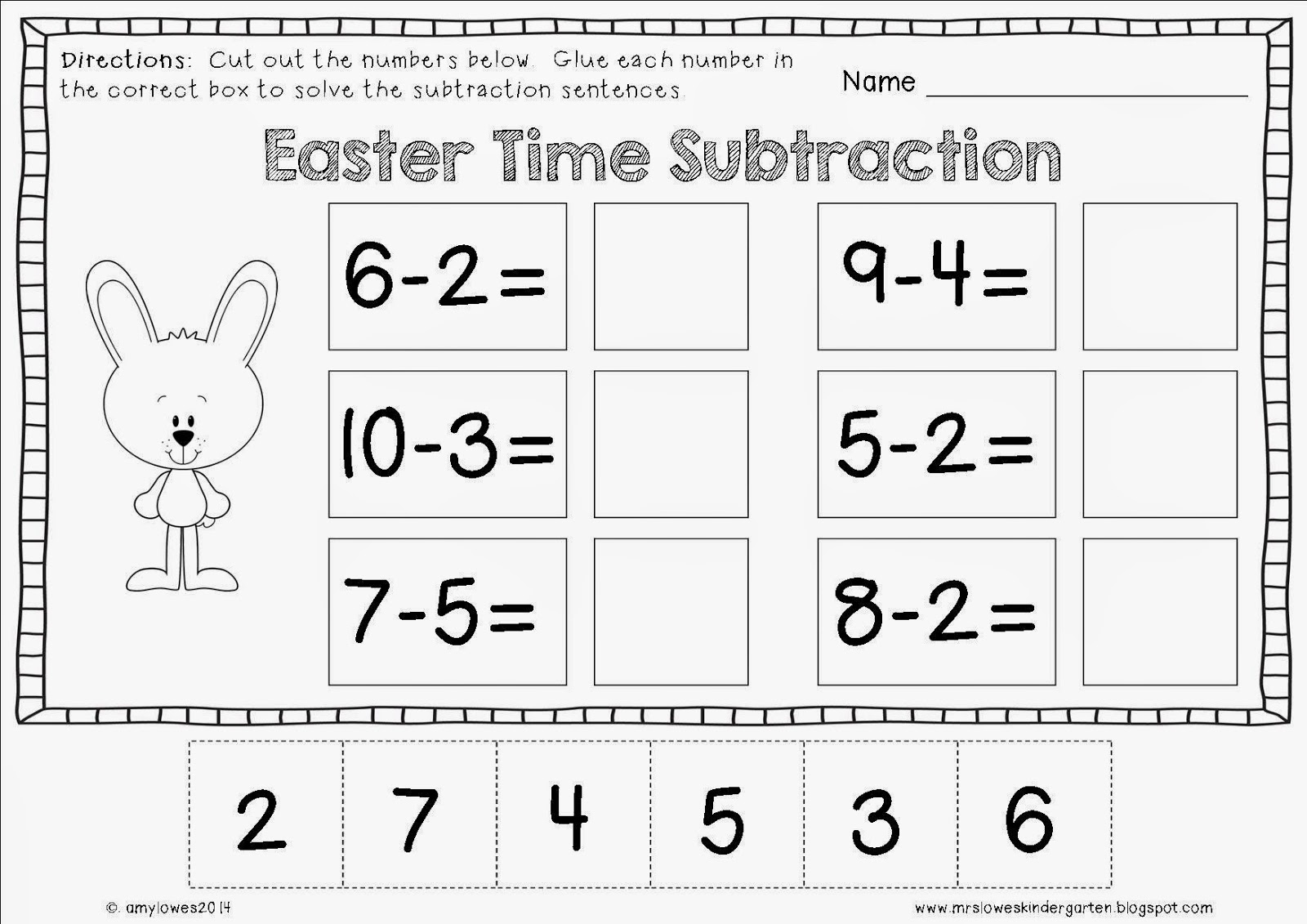 Mrs. Lowes' Kindergarten Korner: No Prep Easter Math and Literacy ...