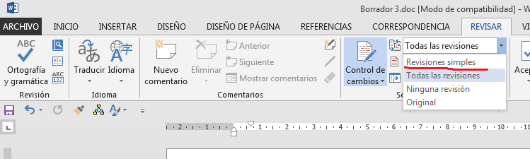 Del lapicero al teclado: Herramienta «Control de cambios» en Word