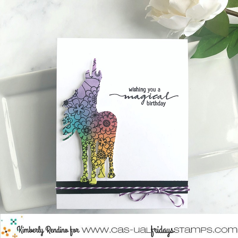 CAS-ual Fridays Stamps: Rainbow Unicorns x2!