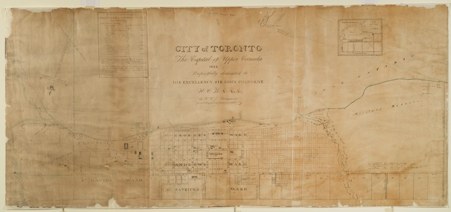 Fort York and Garrison Common Maps: 1834 HWJ Bonnycastle/Tazewell: City ...