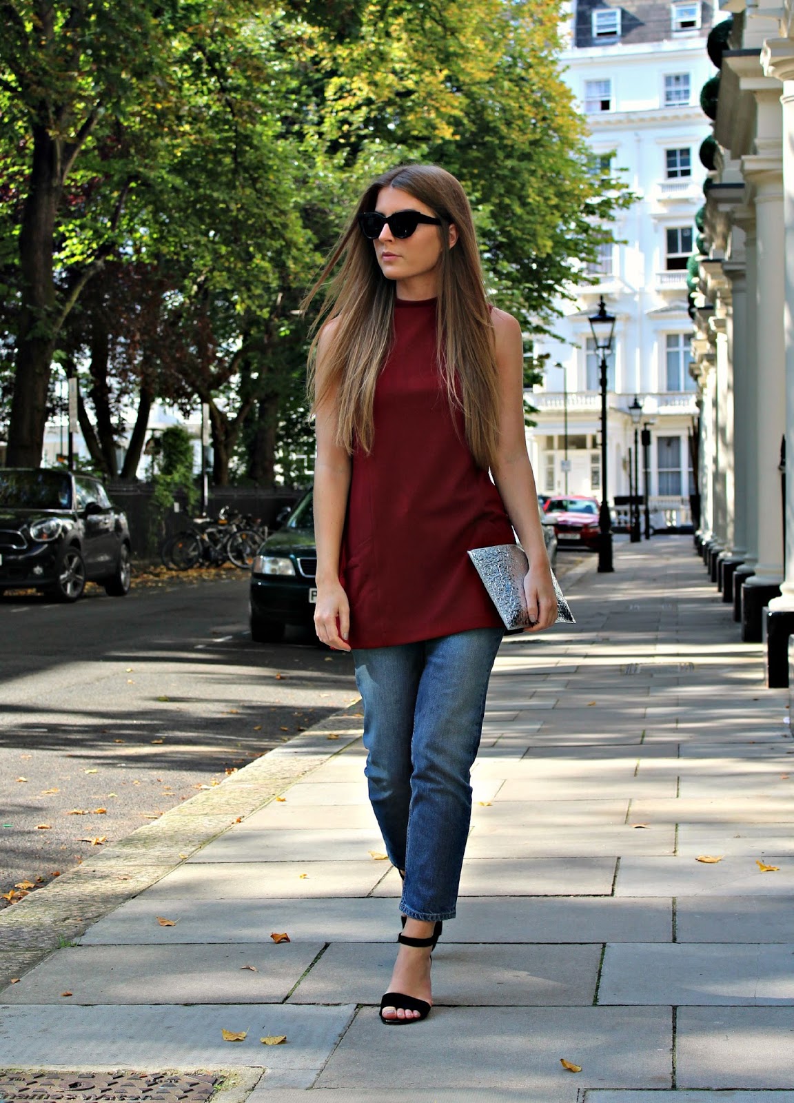 Outfit: Burgundy Tunic Over Cropped Jeans | Style Trunk