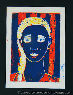 Use Your Coloured Pencils: Self Portrait Foam Reduction Prints