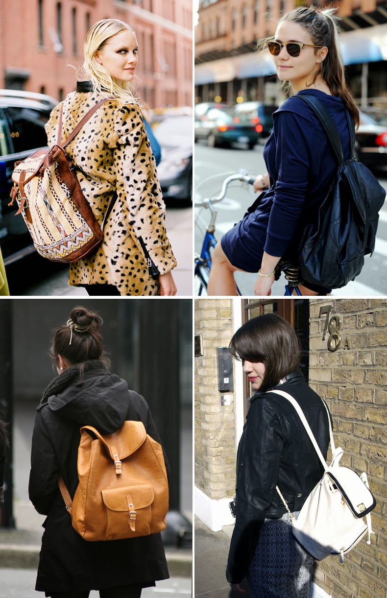 STREET STYLE INSPIRATION; BACKPACKS.-