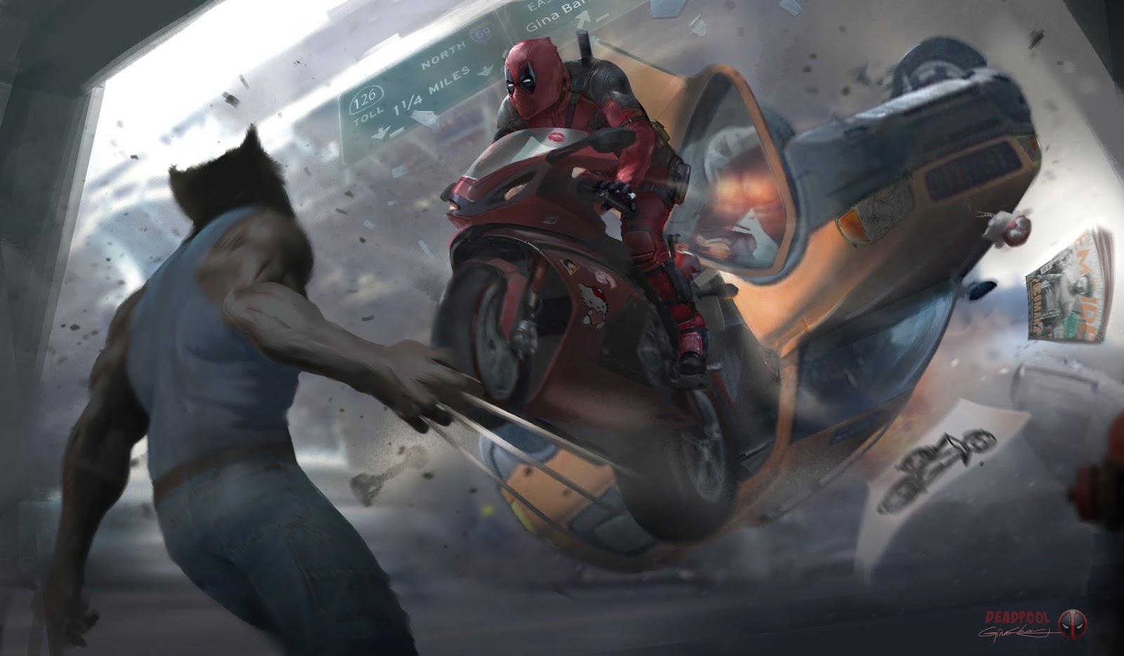 Gina Chang: Deadpool motorbike!!!