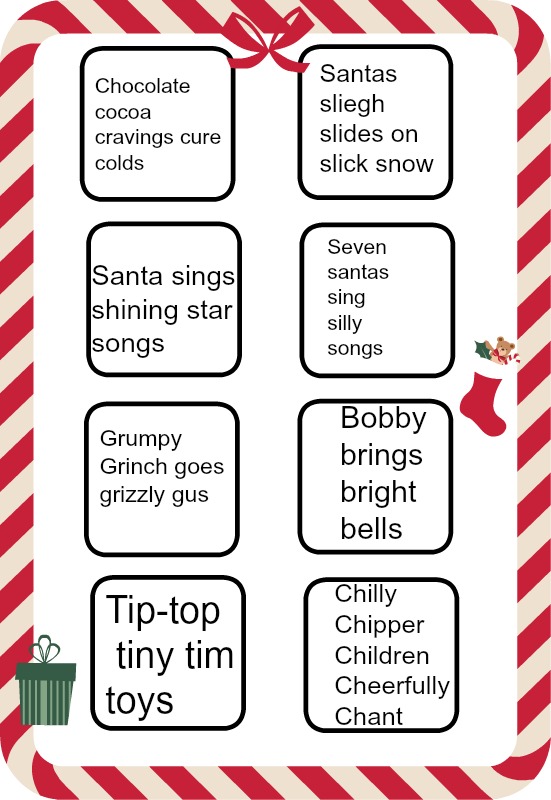 Christmas tongue twisters - A Little House, A Lot Of Kids