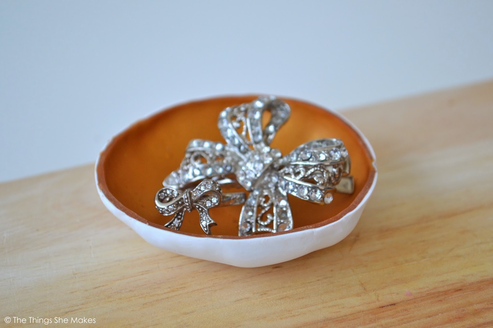 Experiments with Fimo: White and Gold Bowl | The Things She Makes