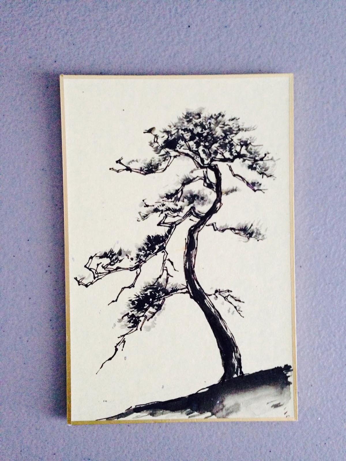 Art of Asian Ink Painting: Pine tree Sumi Painting
