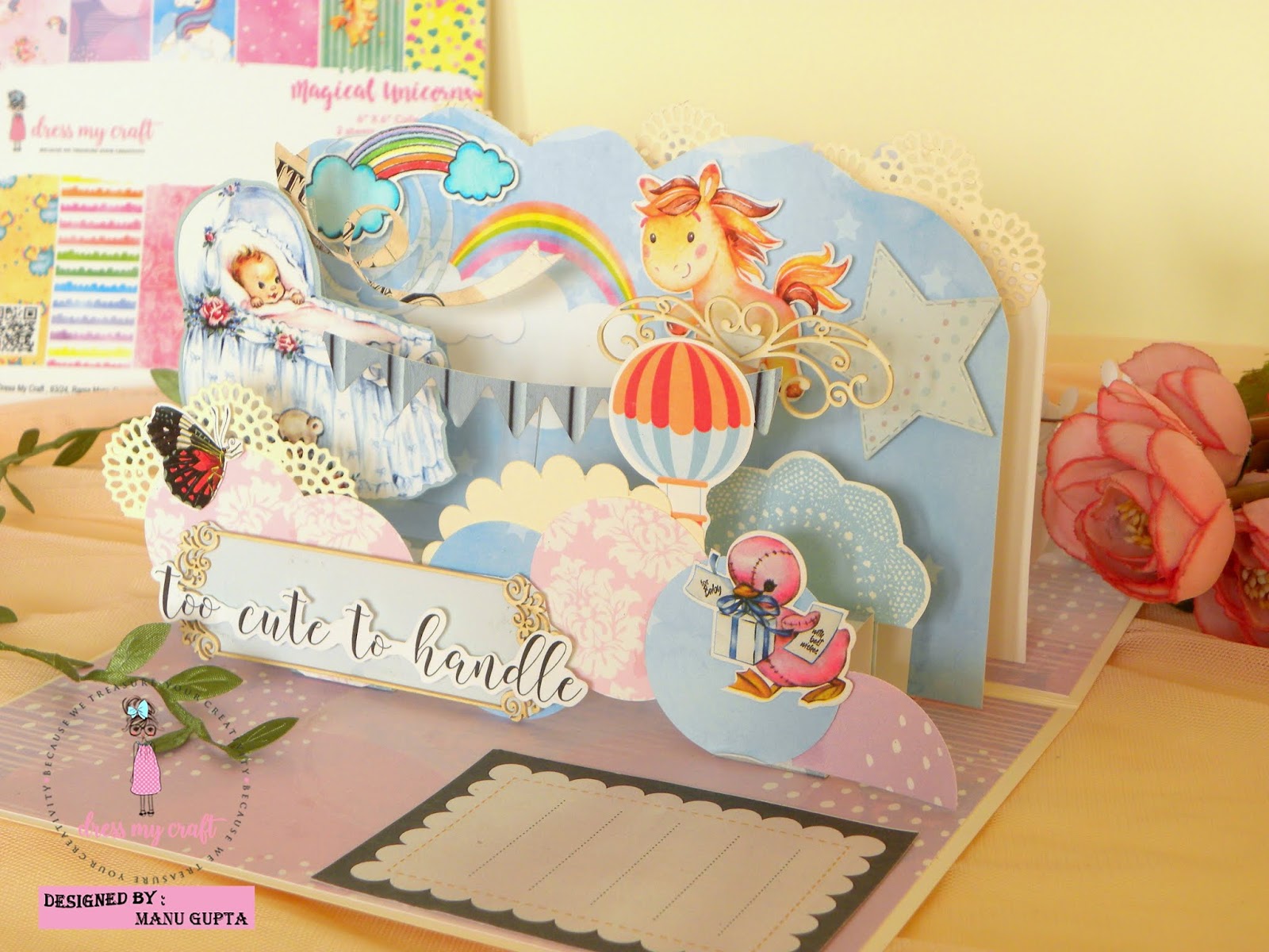 Dress My Craft: 3D diorama card using the Magical Unicorn paper pack