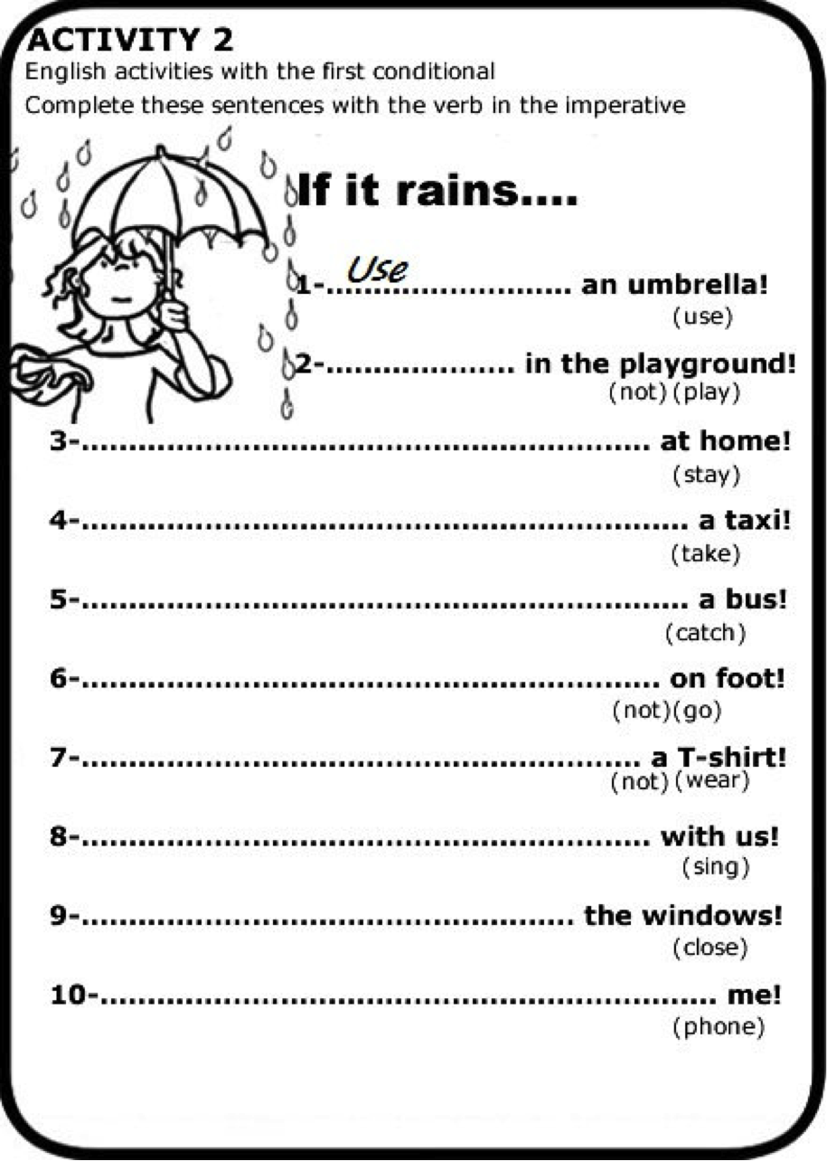 ENGLISH IV: FIRST CONDITIONAL Exercises