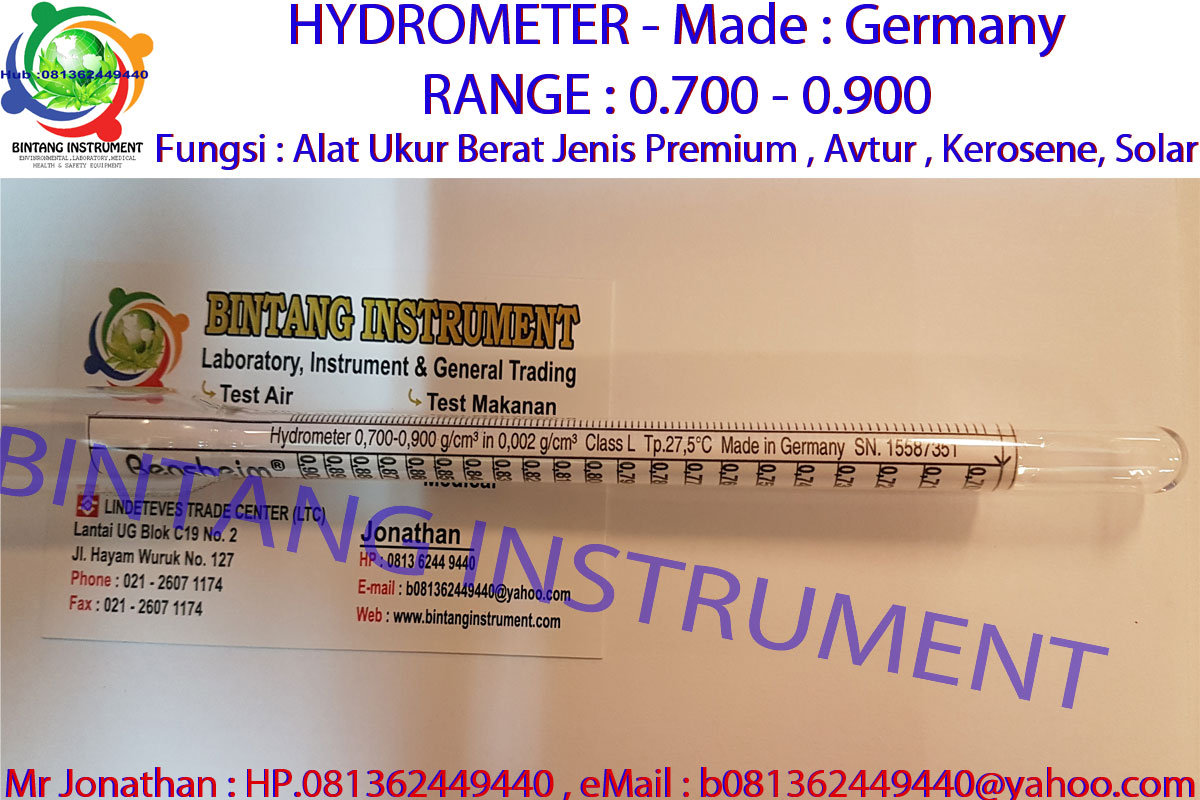 .: 081362449440 Jual ASTM Hydrometer with thermometer Range 0.800 – 0. ...