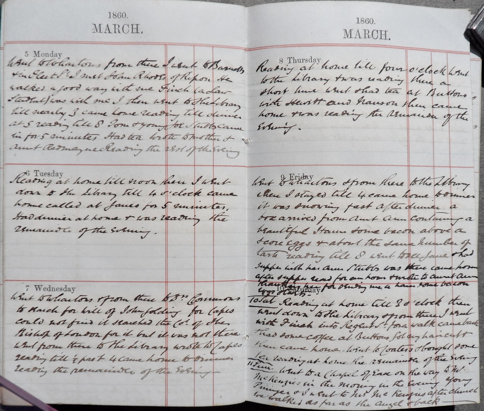 North Yorkshire History: John Richard Stubbs' diary for 1860