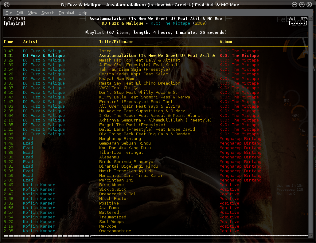 Memasang dan Memainkan Muzik Pada MPD + Ncmpcpp
