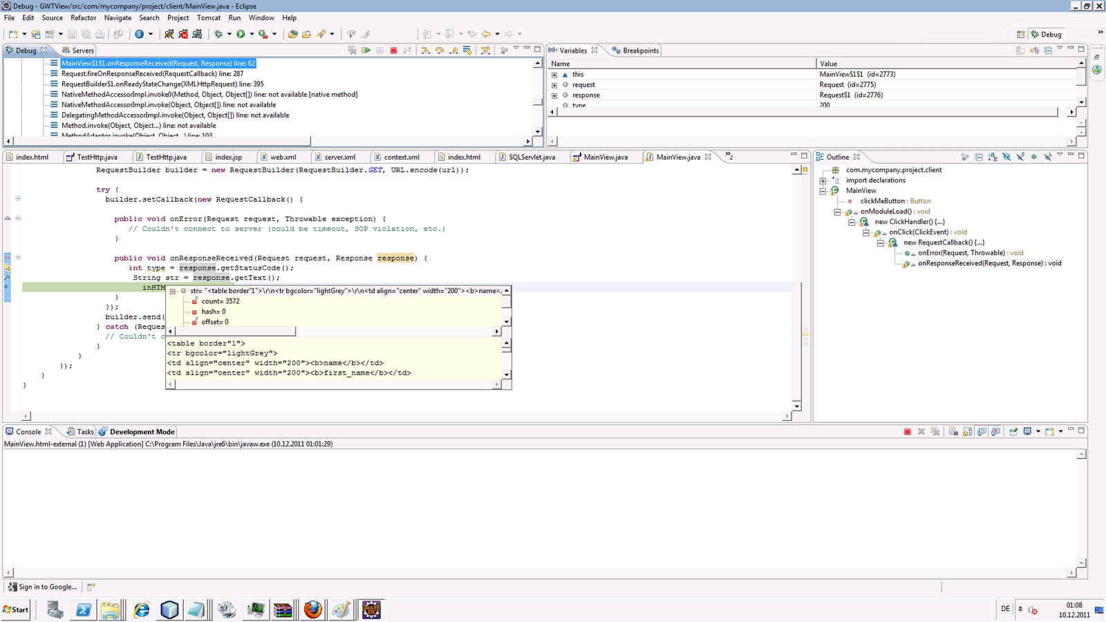 GWT Debugging mit Eclipse und Tomcat: GWT Debugging mit Eclipse und Tomcat 7 und Benutzen einer ...