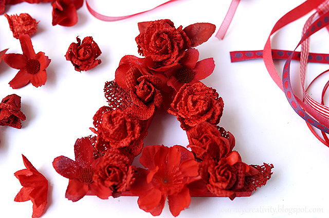 Red floral monogram letter - Journey into Creativity