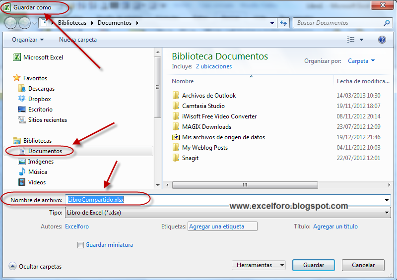 Compartir un Libro de Excel. | EXCEL FORO: Un blog de Excel