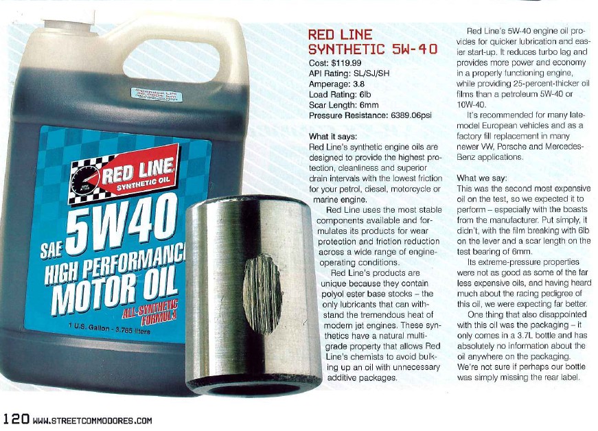 Redlinemax: Top brand Engine oil Test by Timken OK Load