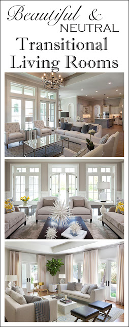 Beautiful and neutral transitional living room inspiration. A style ...