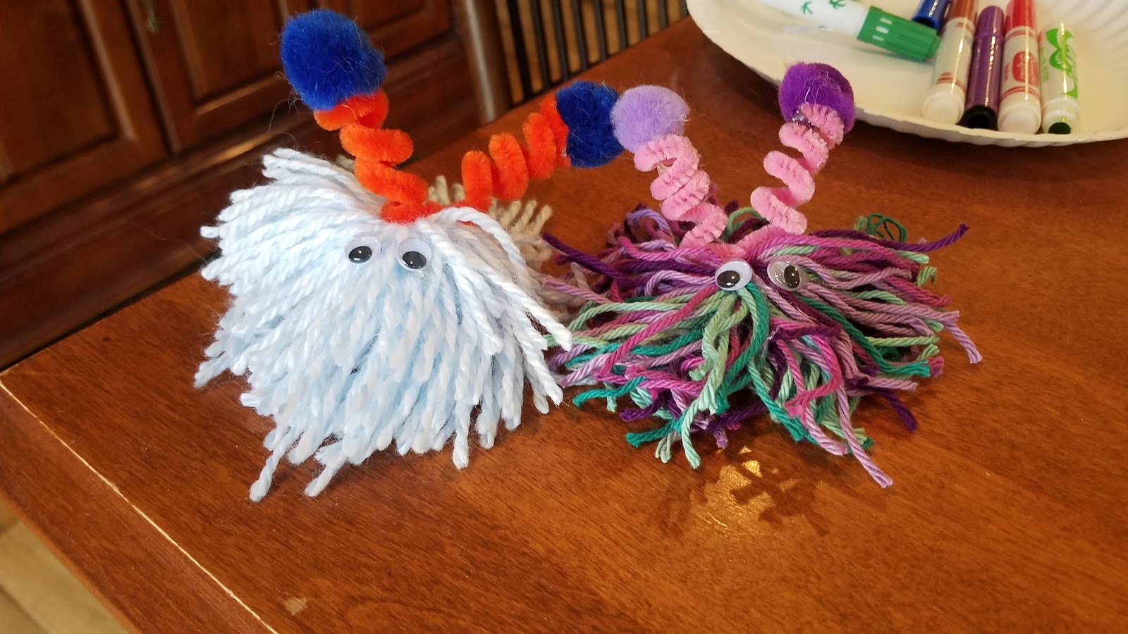 LizzyLearning: Yarn Puff Monsters