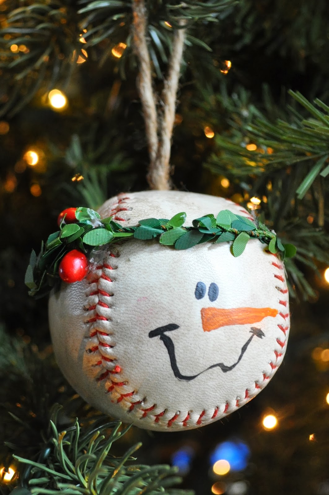 Grassy Branch Farm: Baseball Snowman Ornament