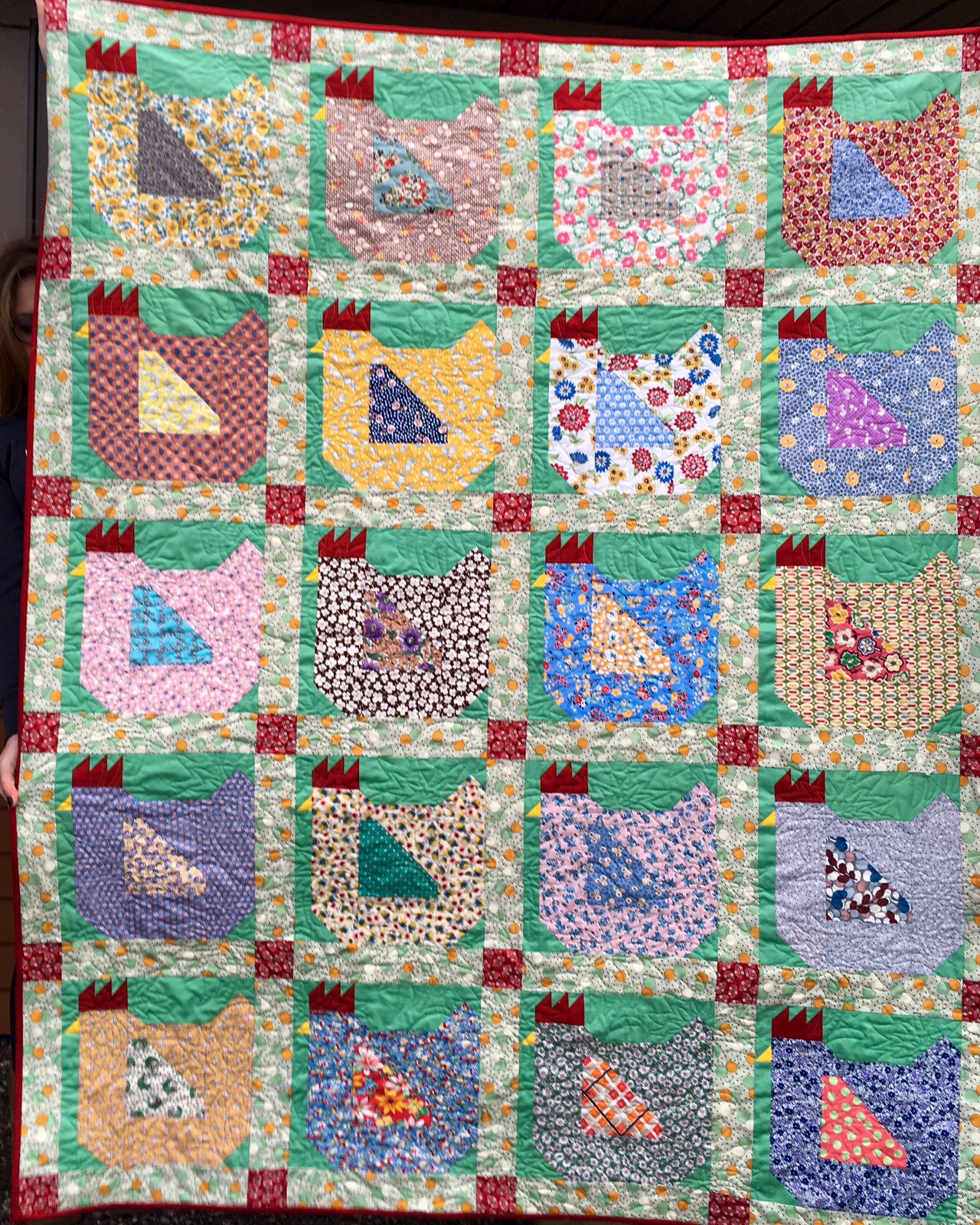 klein meisje quilts: chickens--a quilt for Janna