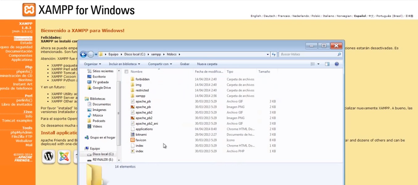 Pasos a seguir para usar Xampp