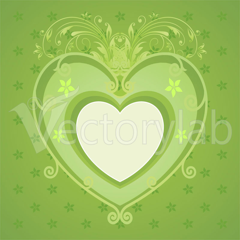 Green Floral Love Vector Design | Vectorylab - Free Vector Illustration ...