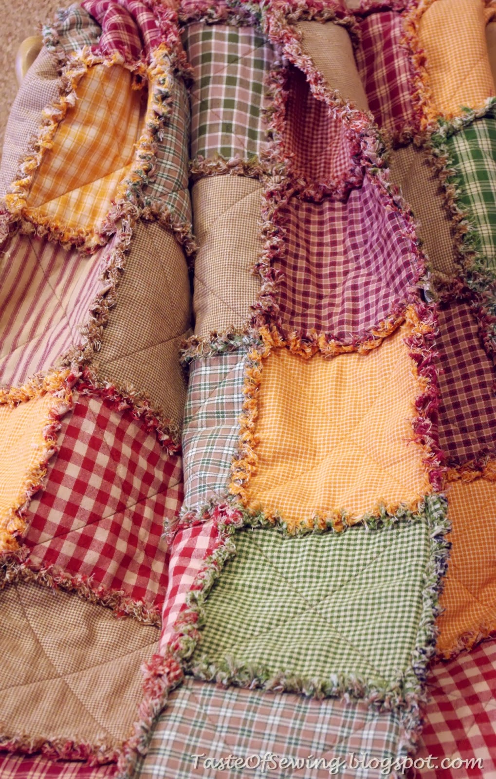 A taste of sewing: Rag quilt, большой и клетчатый