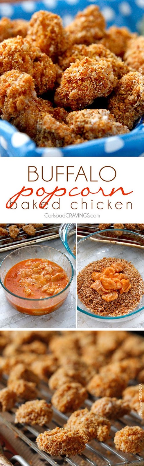 BUFFALO POPCORN CHICKEN WITH CREAMY HONEY BUFFALO DIP | So Delicious