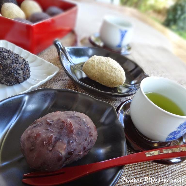 Cuisine BIO-Japonaise: Ohagi (boulettes de riz à la pâte d 'azuki)