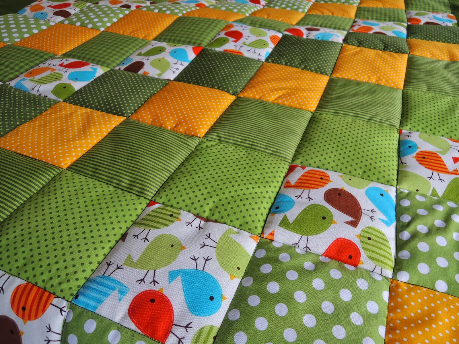 d'Inge: Patchwork - Babydecke Samuel (Vögelchen)