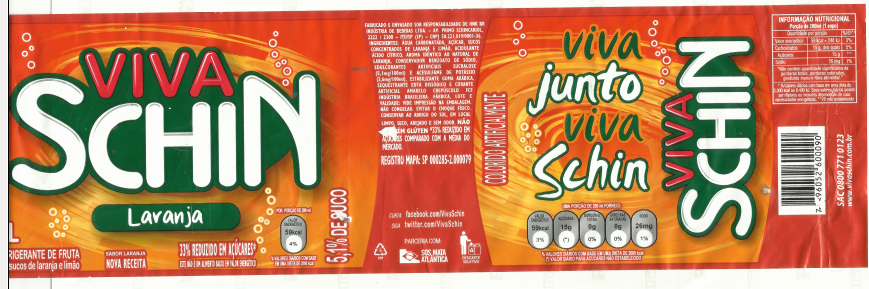 Refrigerando VIVA SCHIN - Sabor Laranja