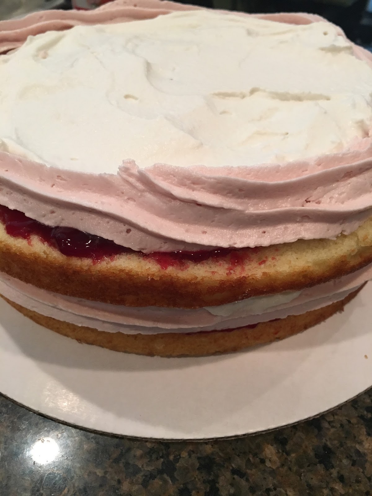 Make My Day Camp: Raspberry and Whipped Cream Filled White Birthday Cake