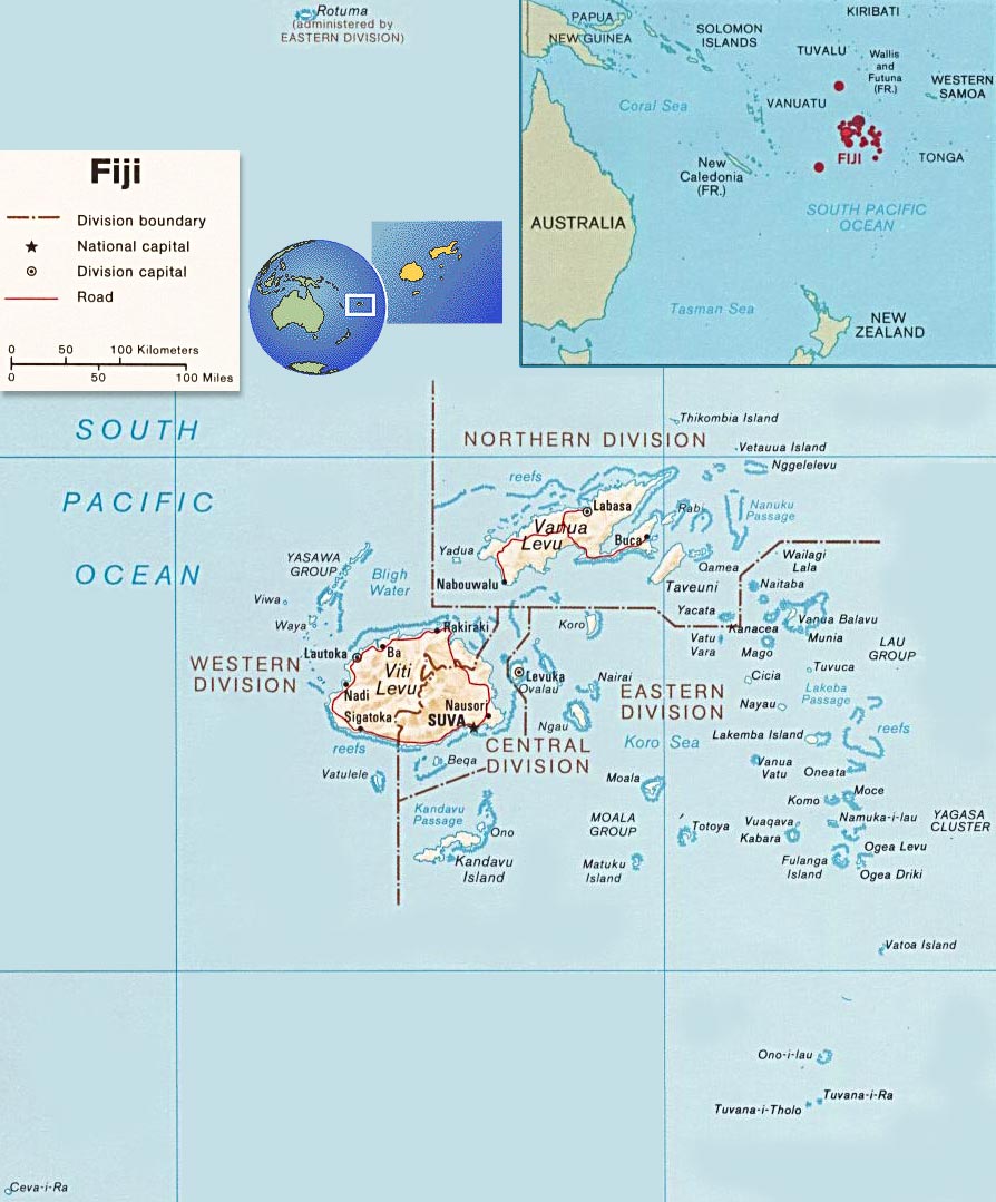 FIJI - GEOGRAPHICAL MAPS OF FIJI