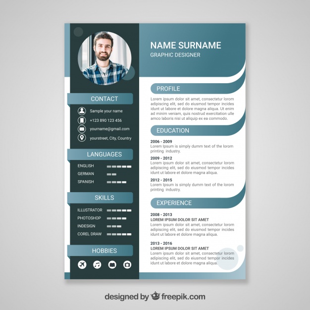Template Profesional CV Desain tema Flat Desain Gratis - Jualdesainku