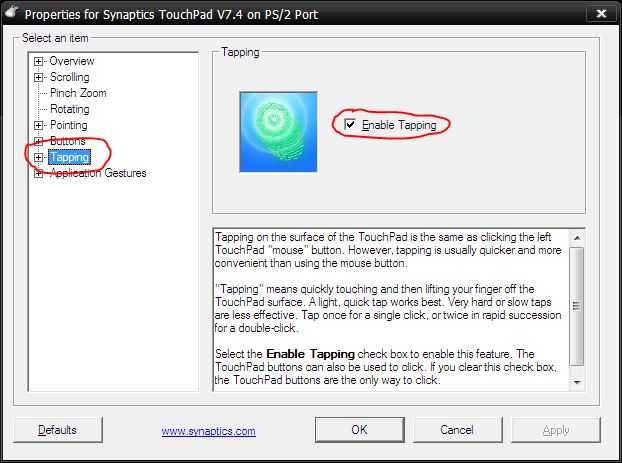 Laptop Touch Pad Click option doesn't woked
