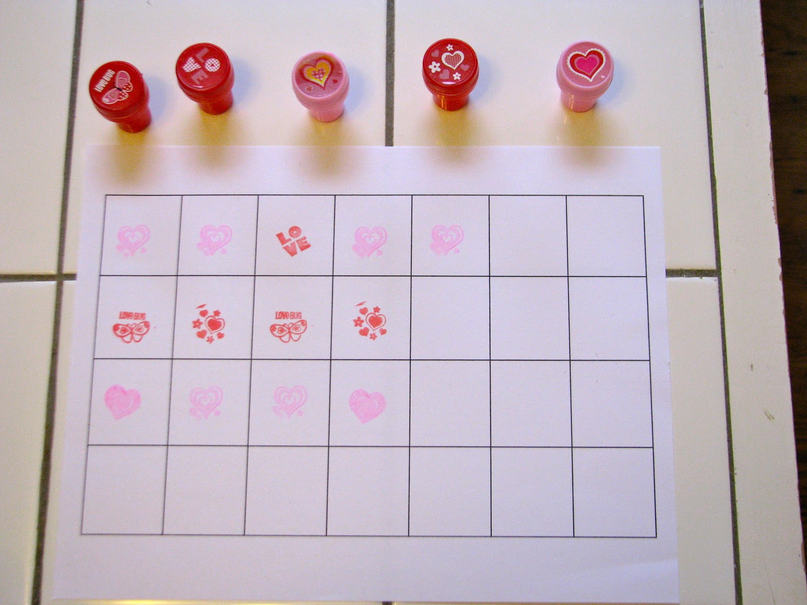 Rainy Day Distractions: Sequencing with stamps