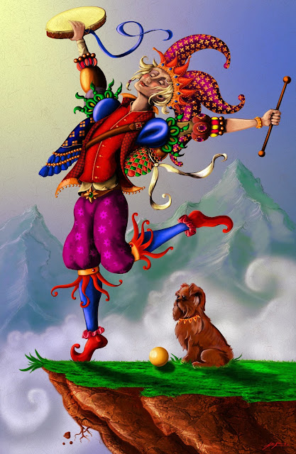 The Fool Tarot Card Project Digital Painting in Photoshop