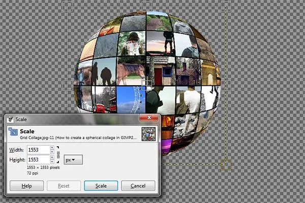 PhotoEffect: How to Create a Spherical Collage in GIMP