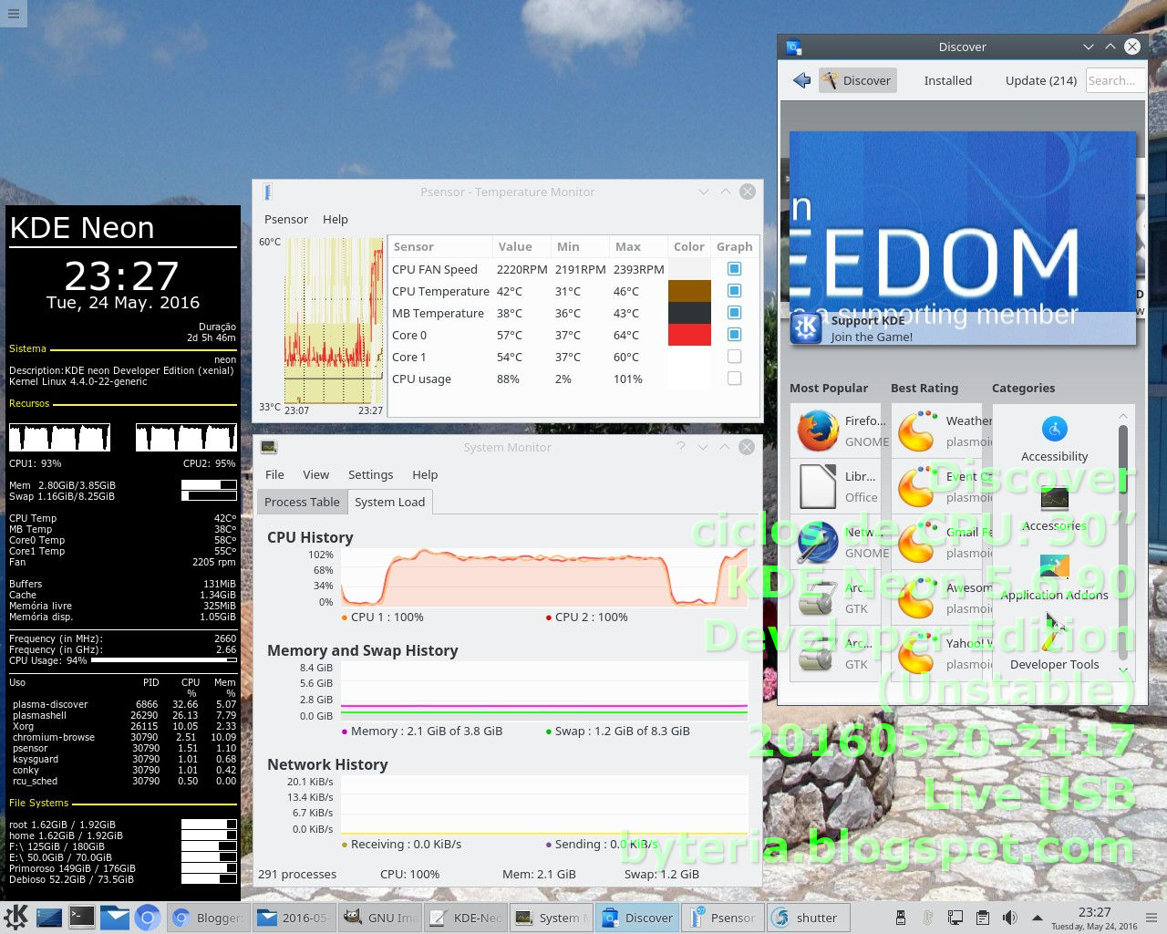Byteria: Live KDE Neon Plasma (Wayland) Developer Edition Git-Unstable